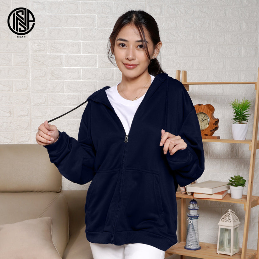 INSPI Plain Hoodie Jacket For Men with Pockets and Zipper Korean Tops